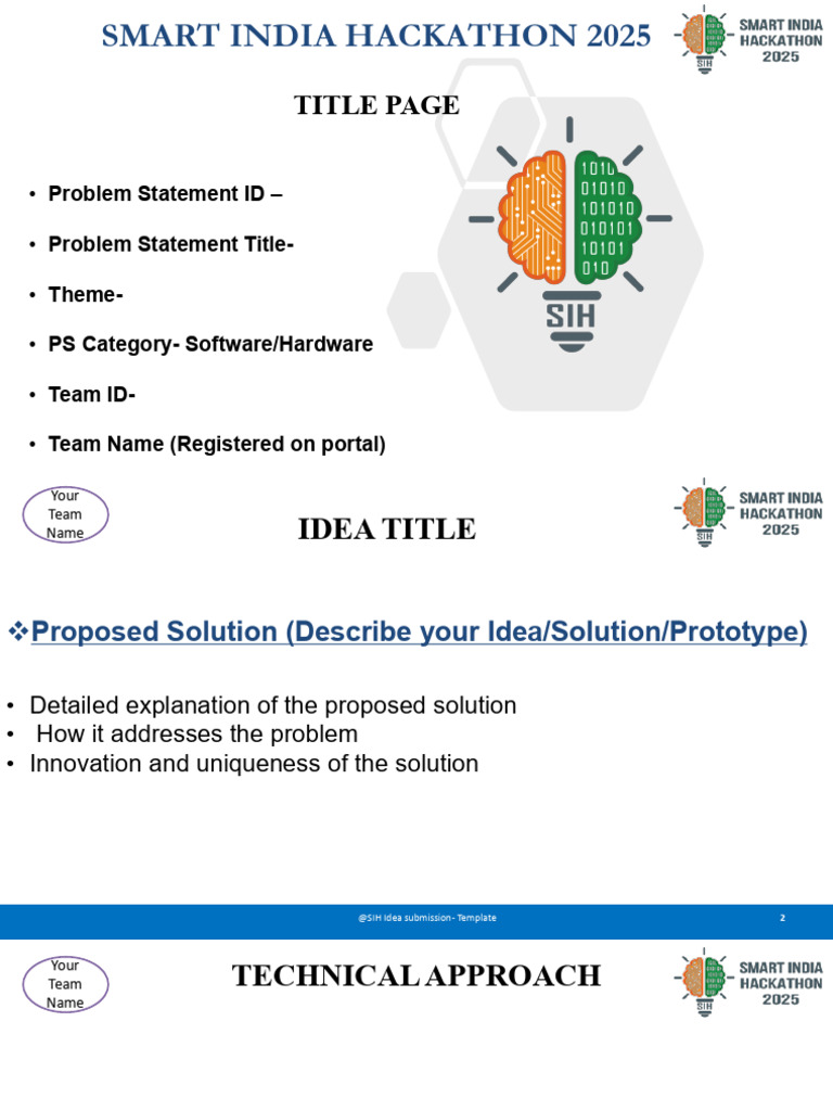 SIH2025 IDEA Presentation Format | PDF