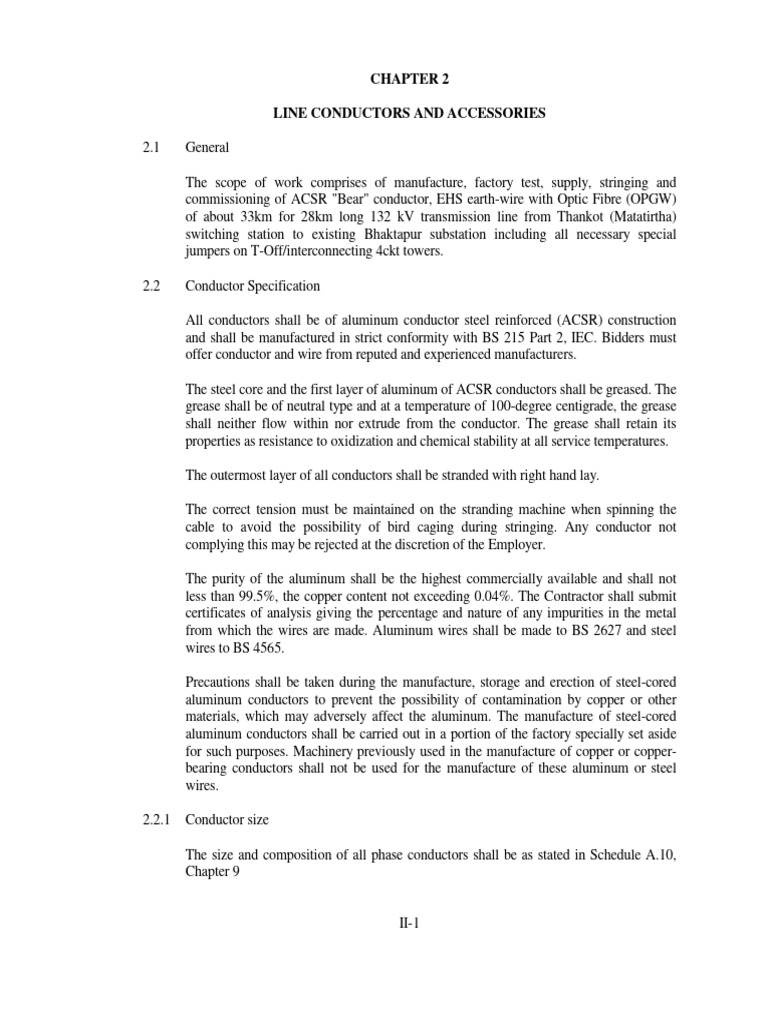 ACSR Conductor Specifications and Guidelines | PDF | Optical Fiber ...
