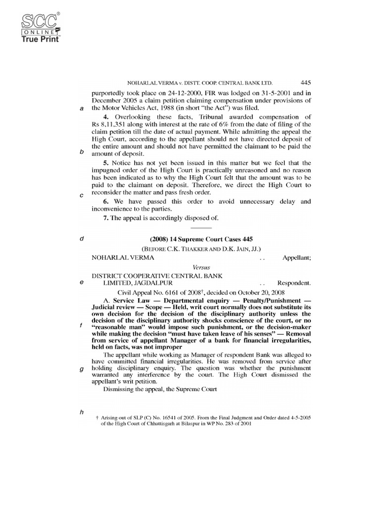 Noharlal Verma v. Dst. Coop. Central Bank | PDF