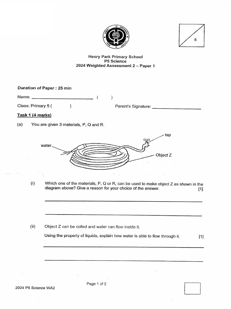 2024 P5 Science Term 2 Review Henry Park | PDF