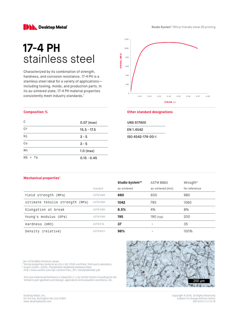 17-4 PH Stainless Steel Properties | PDF | Strength Of Materials ...