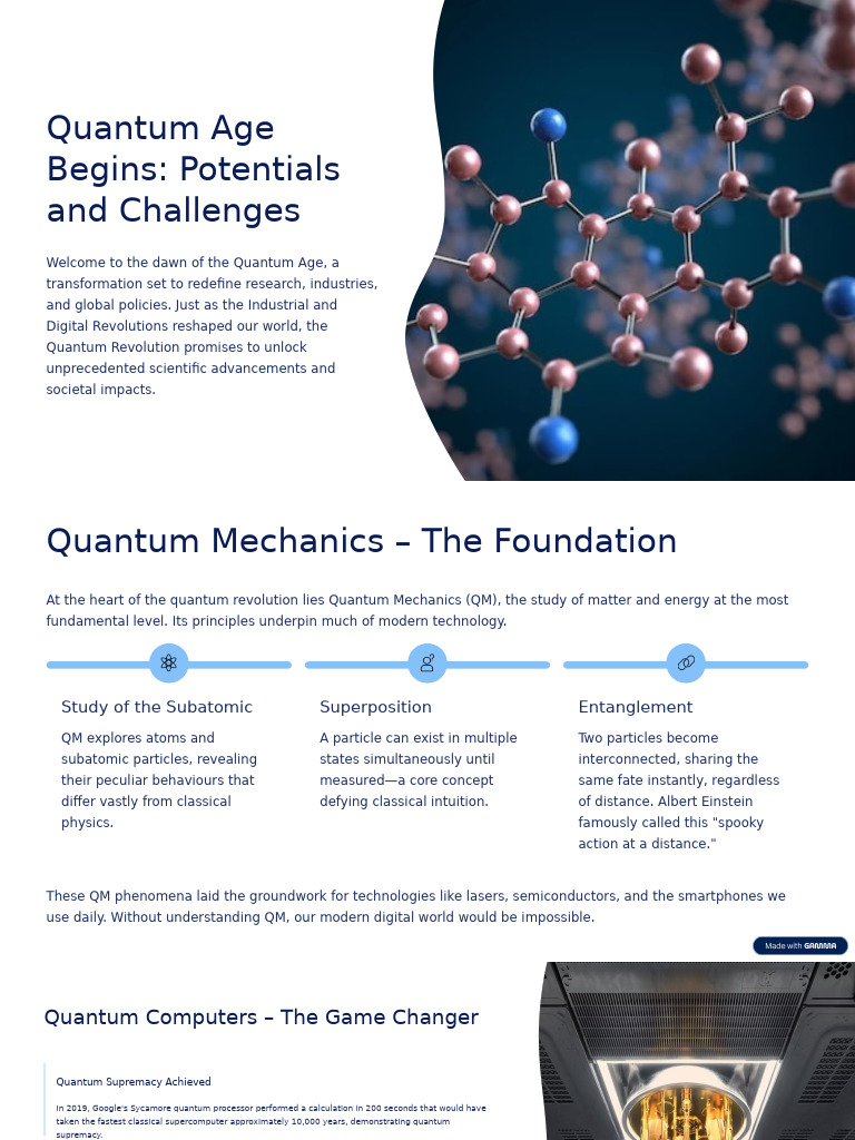 Quantum Age Begins Potentials and Challenges | PDF | Quantum Computing | Quantum Mechanics