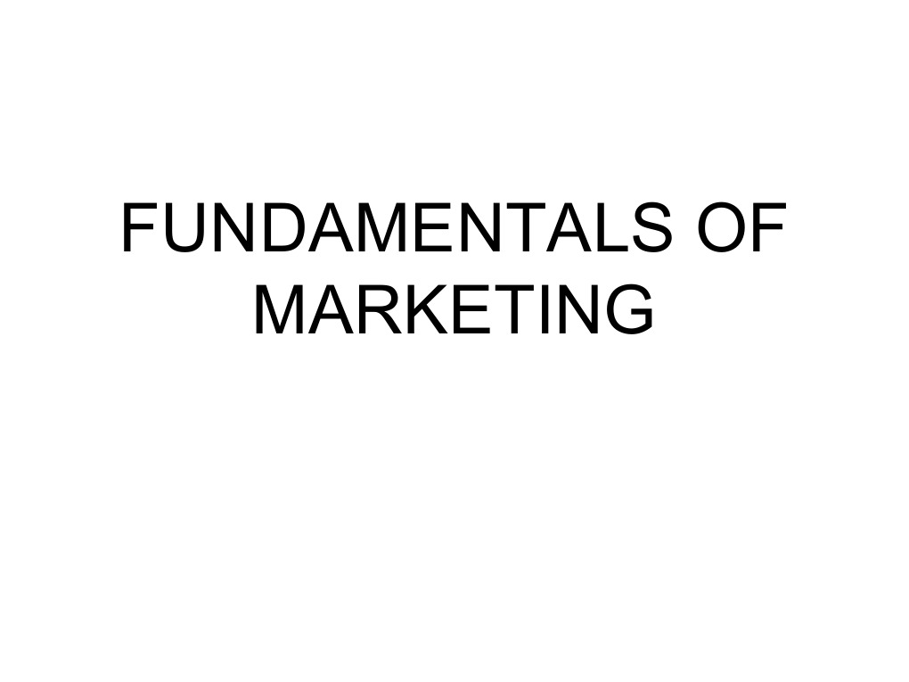 Fundamentals of Marketing | PDF | Business