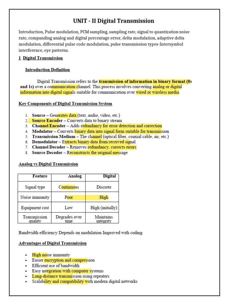 POC Unit2 Notes | PDF | Sampling (Signal Processing) | Analog To ...
