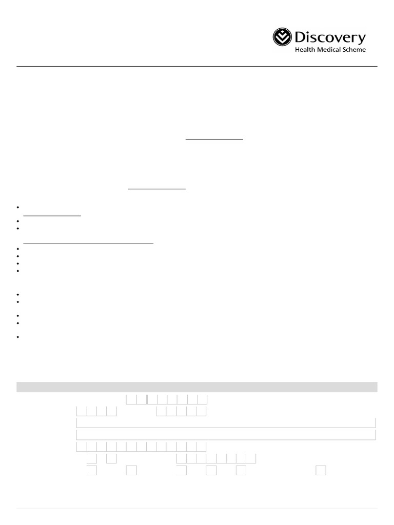 Discovery Health Application Form 2025 | PDF | Identity Document | Banks