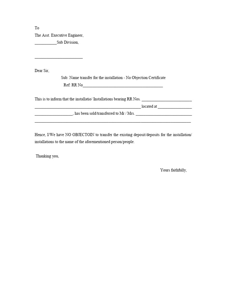 Name Change NOC Format | PDF