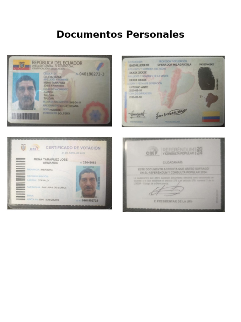 Documentos Personales | PDF