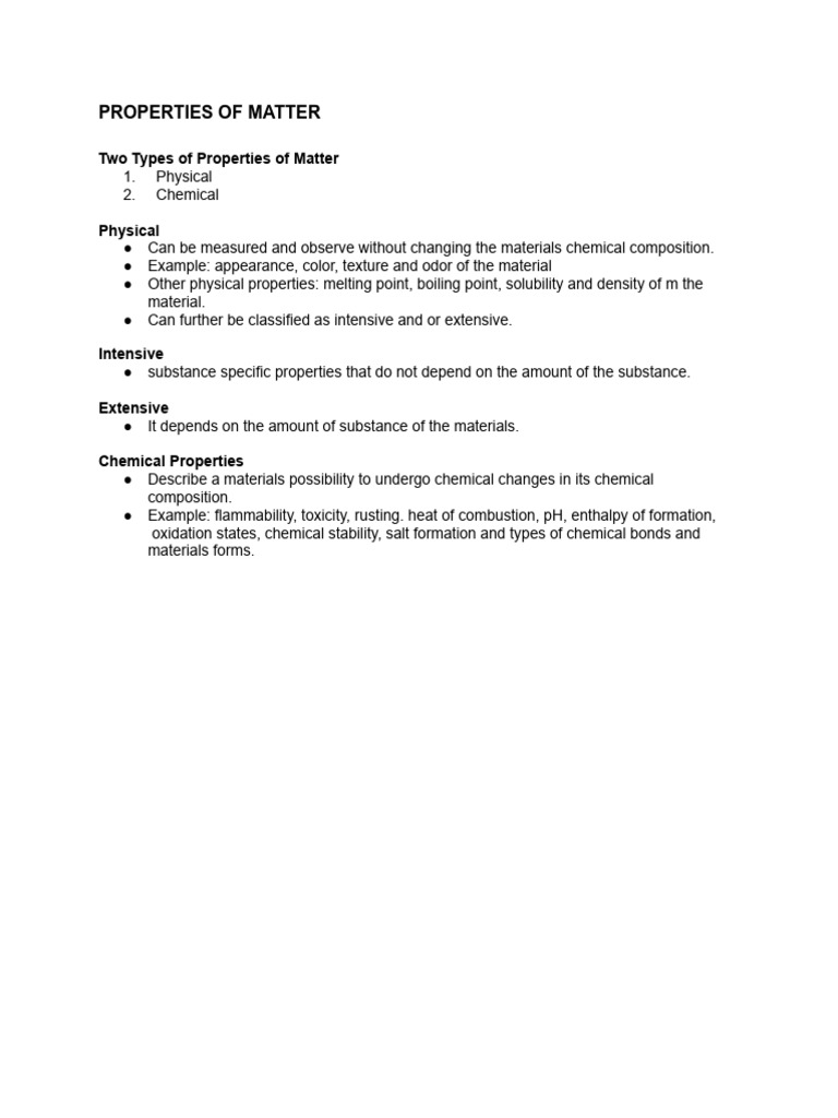 Properties of Matter | PDF