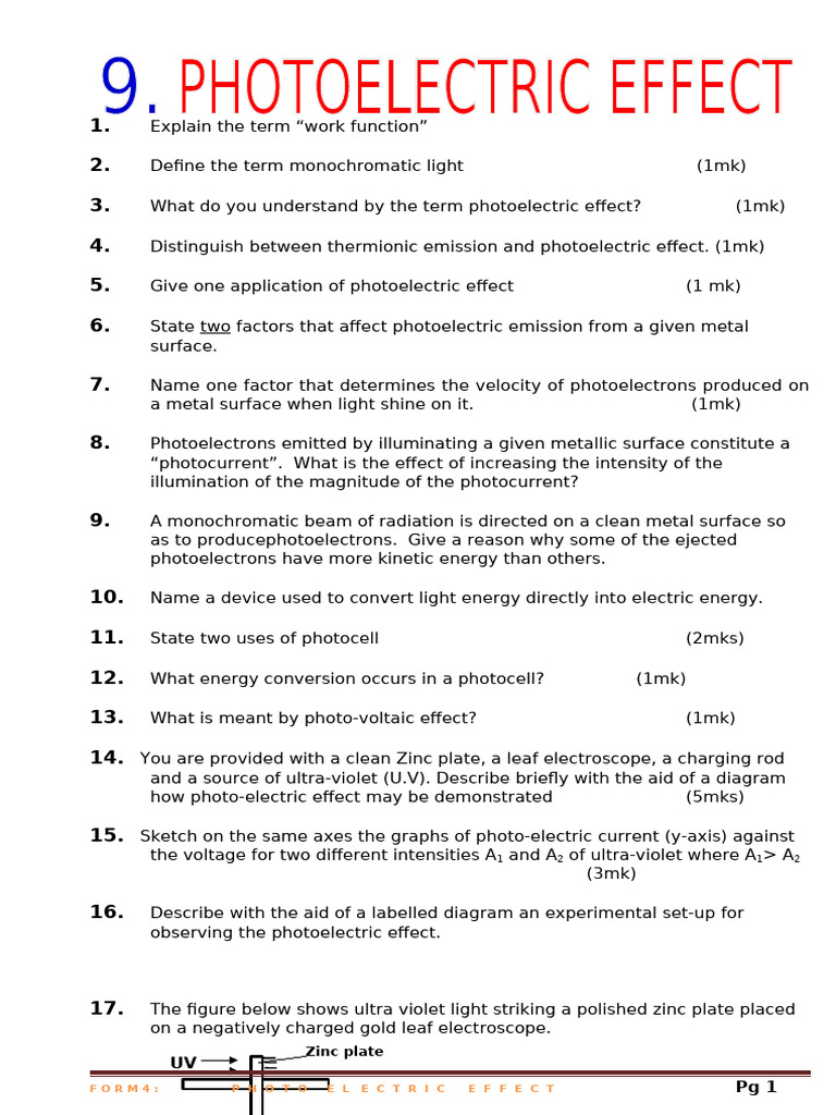 Understanding Photoelectric Effect Concepts | PDF | Photoelectric ...