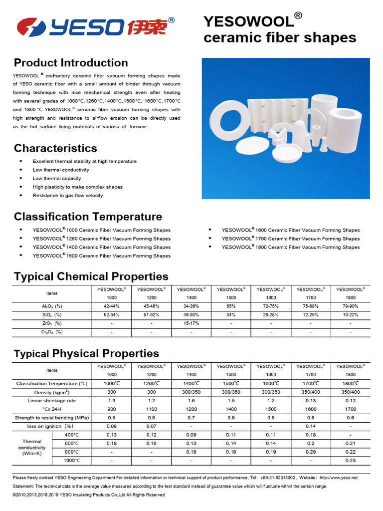 Ceramic Fiber Vacuum Formed Shapes | PDF | Ceramics | Fibers