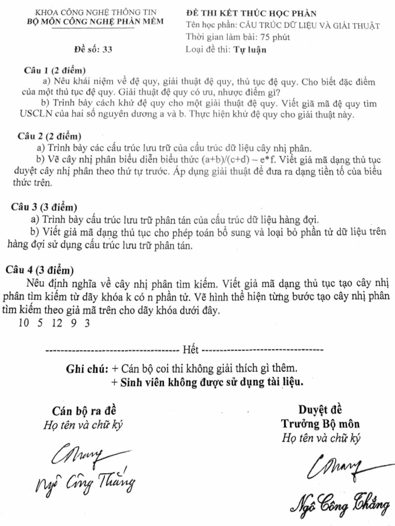 Dethi CTDLGT 33 75phut | PDF