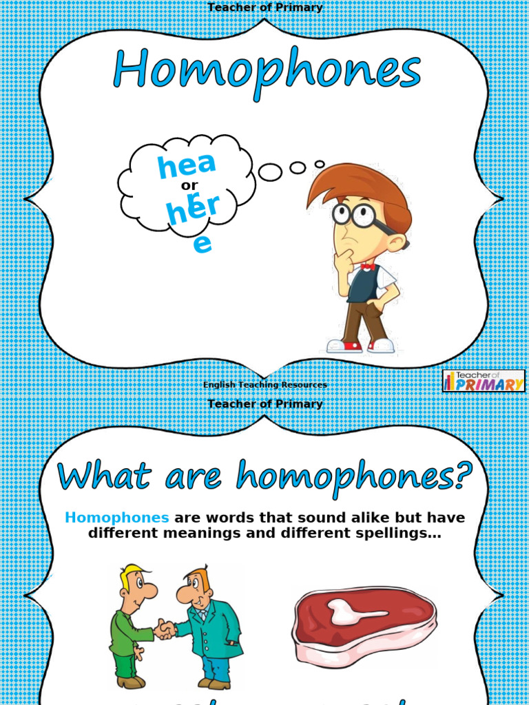 Homophones Powerpoint | PDF | Linguistic Morphology | Lexicology