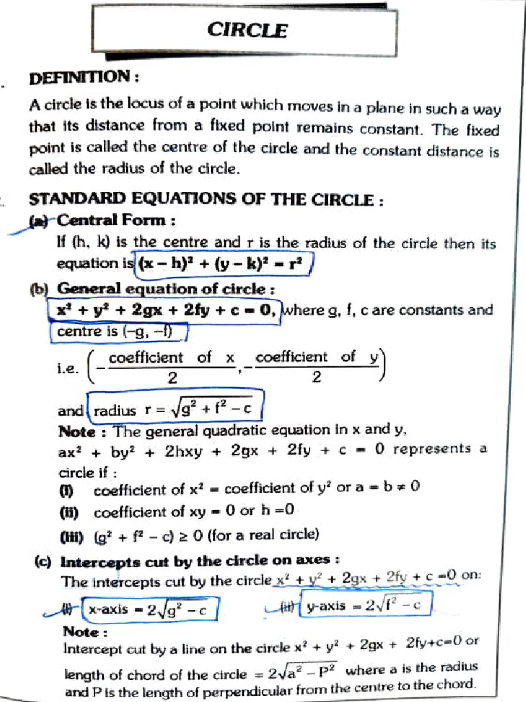 2D Cirlce Concept Allexam | PDF