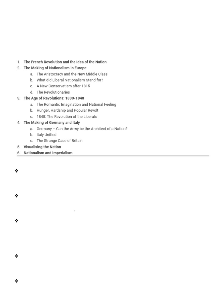 Rise of Nationalism in Europe Notes | PDF | German Empire | Nationalism
