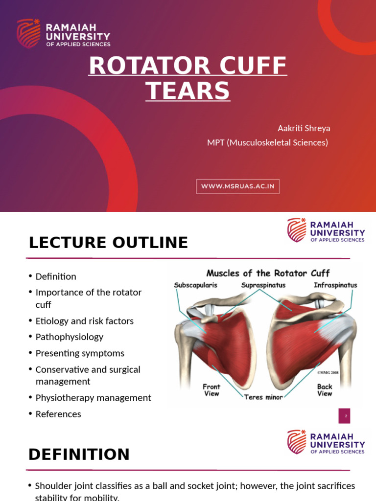 Rotator Cuff Tears | PDF | Human Anatomy | Musculoskeletal Disorders