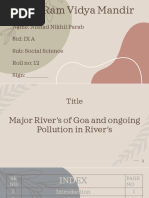 The Five Major Rivers of Goa & Their | PDF | Water Pollution | River