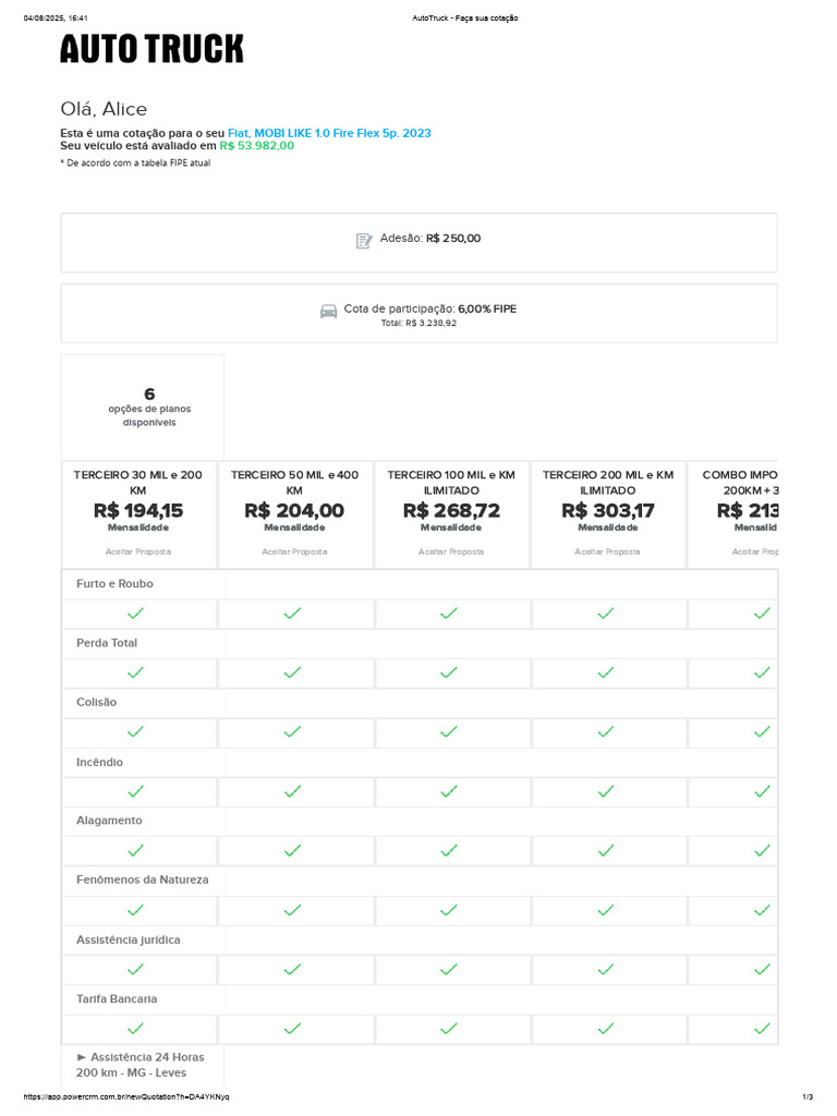 Cotação de Seguro para Fiat Mobi 2023 | PDF | Veículos | Veículo motorizado