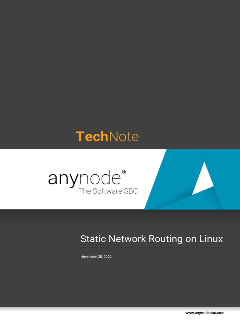 Static Network Routing On Linux With Anynode SBC | PDF | Routing | Computer Network