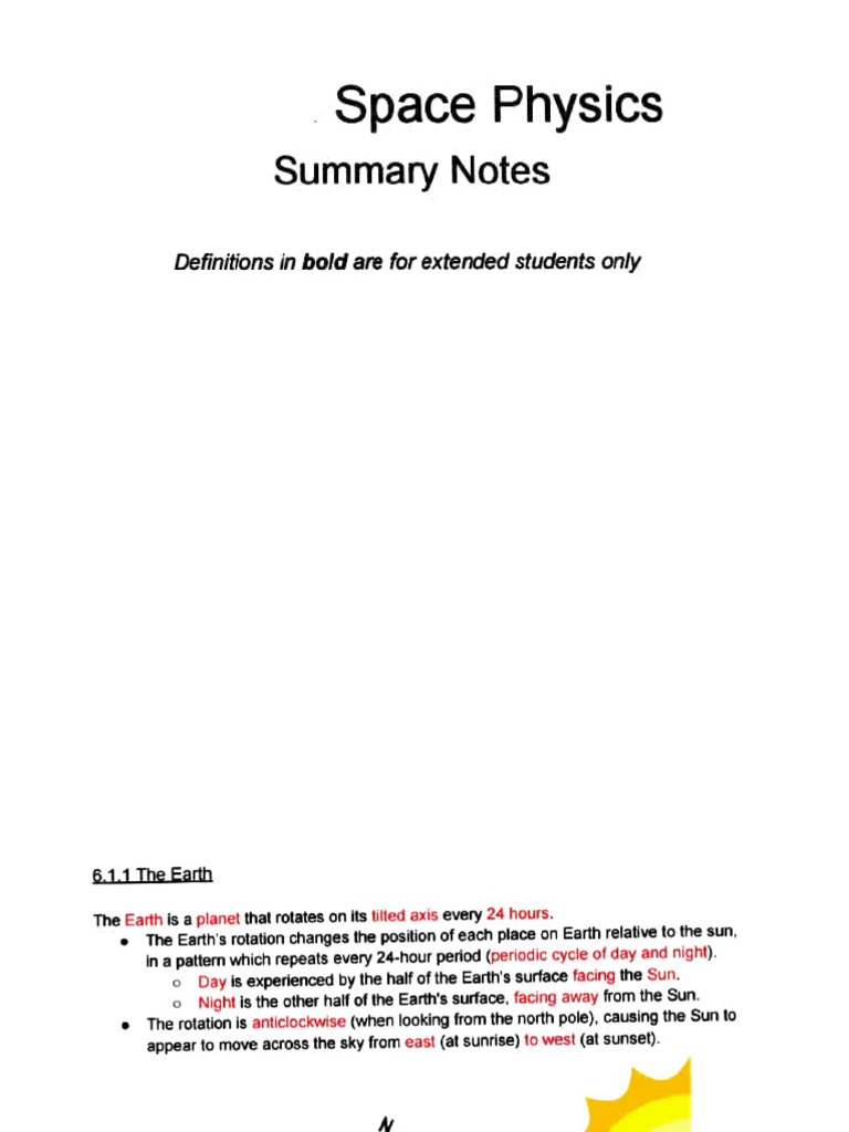 Space Physics Notes | PDF | Planets | Stars