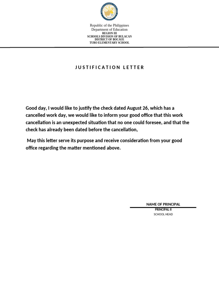 Justification Letter | PDF
