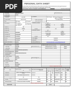 Personal Data Sheet 2025 | PDF