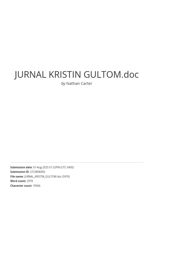 Turnitin Jurnal Kristin Gultom | PDF