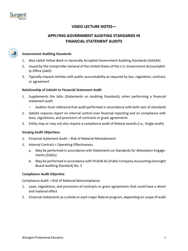 Government Auditing Standards Overview | PDF | Audit | Internal Control
