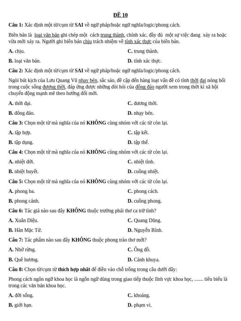 ĐỀ 10-NL | PDF