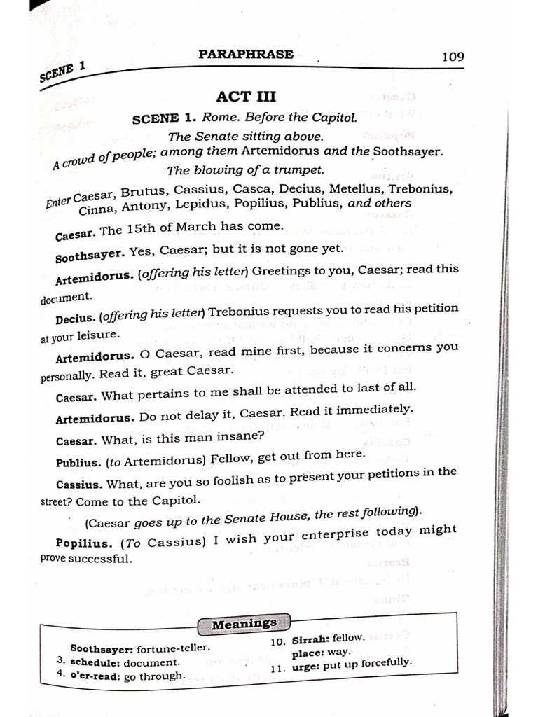 Julius Caesar Act 3 Paraphrase | PDF