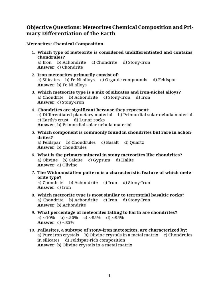 Meteorites | PDF | Earth | Planetary Core