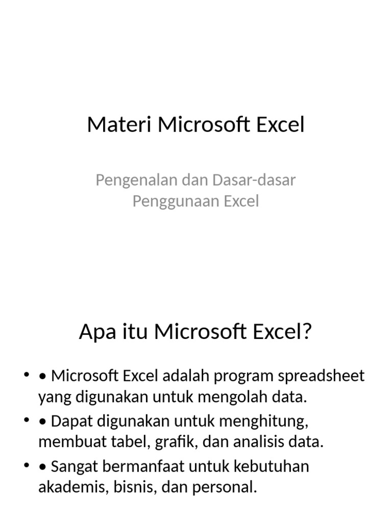 Materi Microsoft Excel | PDF