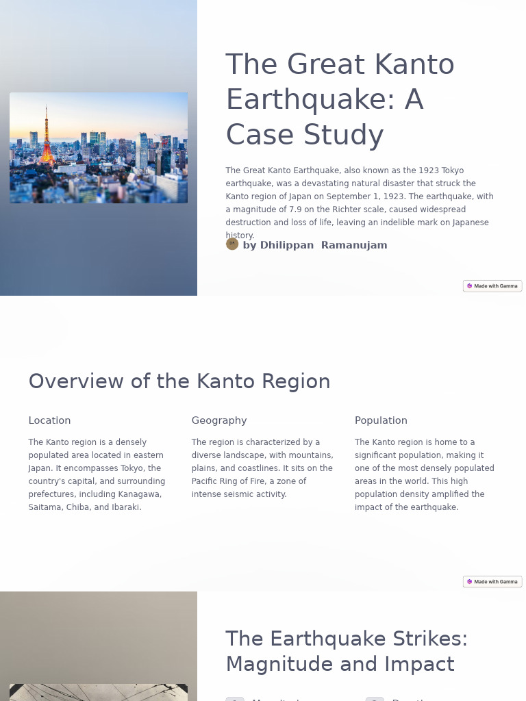 Great Kanto Earthquake Case Study | PDF | Earthquakes | Emergency ...