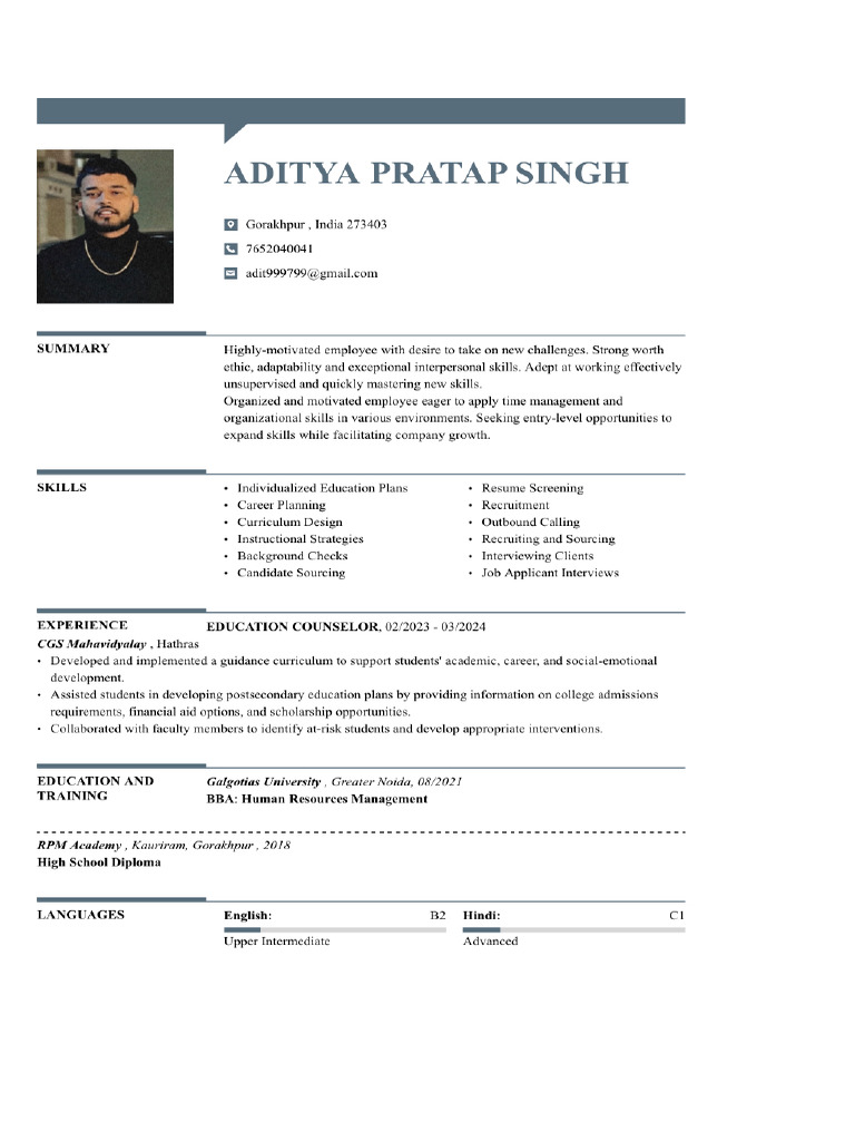 Aditya Singh Resume | PDF
