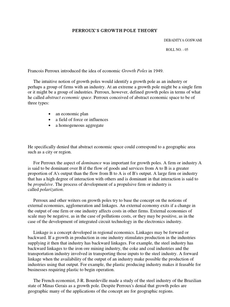 PERROUX Growth Theory | PDF | Economic Growth | Economics