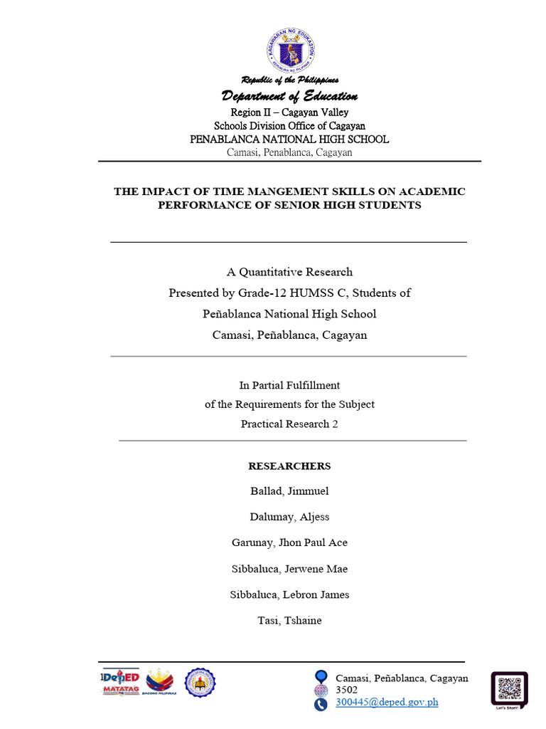 Impact of Time Management on Academic Performance | PDF | Time ...