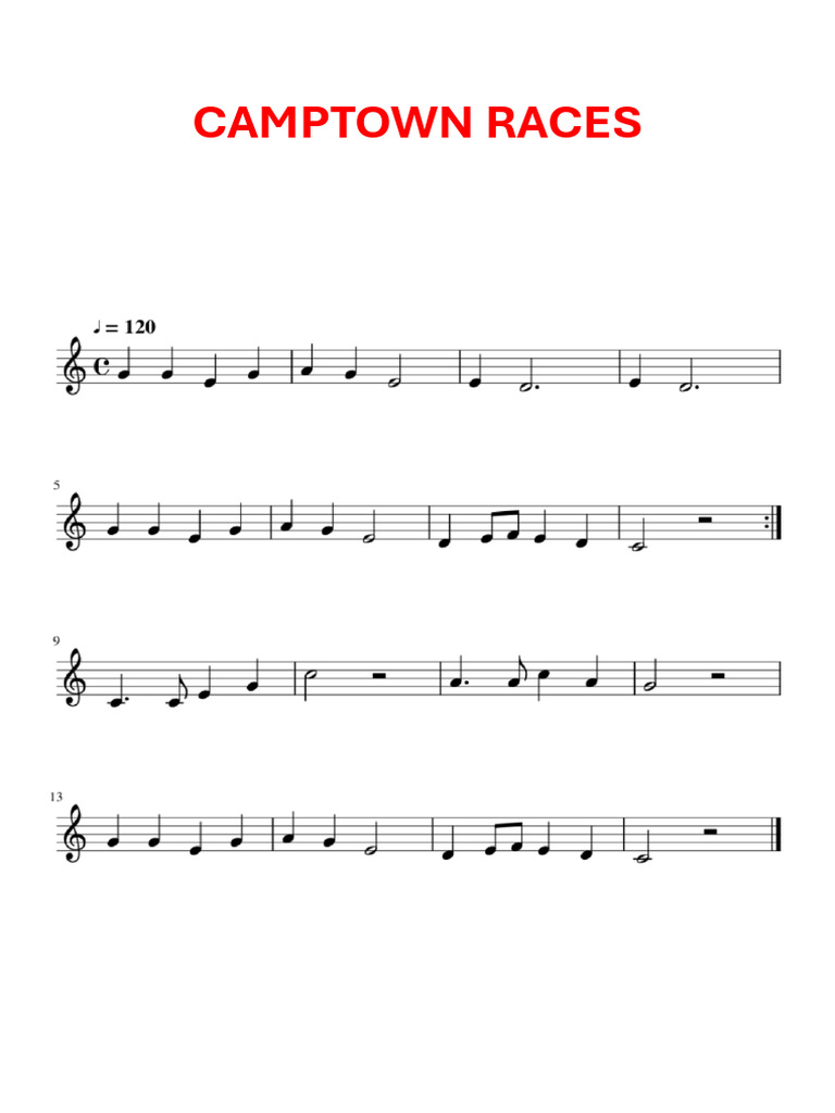 Partitura Camptown Races | PDF