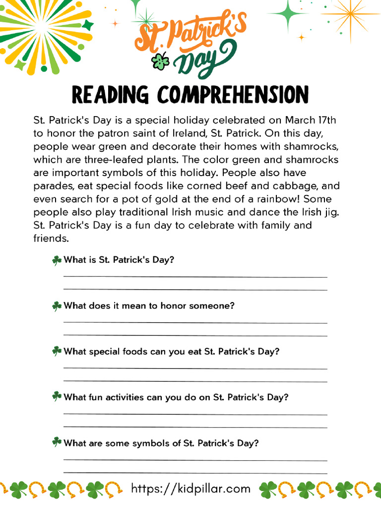 Patricks Day Passage Comprehension | PDF