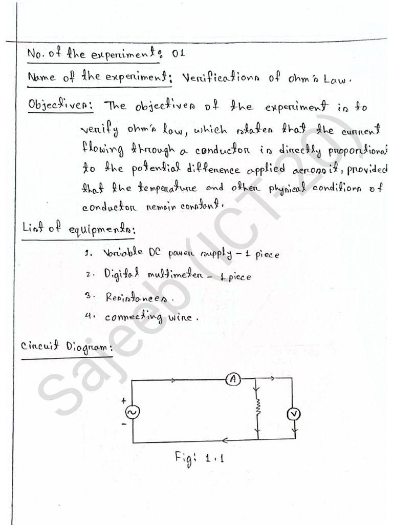 Ohm's Law Lab Report | PDF