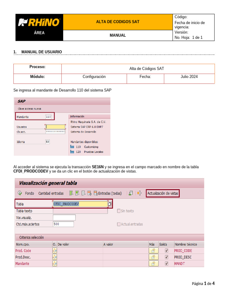 Alta de Códigos SAT en SAP | PDF | Informática | Software