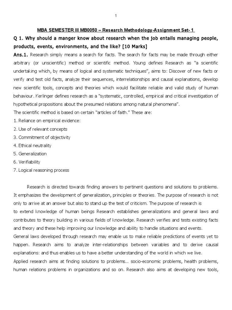 MBA Research Methodology: Understanding Key Concepts for Managers | PDF ...
