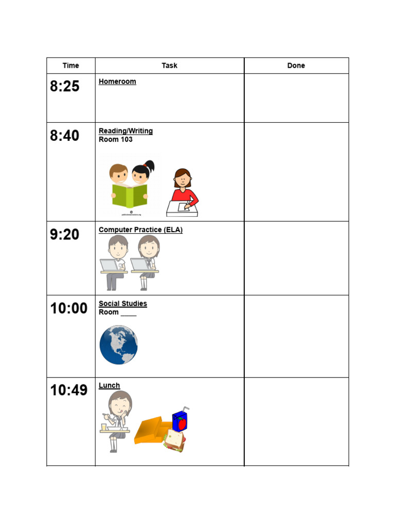 Visual Schedule DV 2025-2026 | PDF
