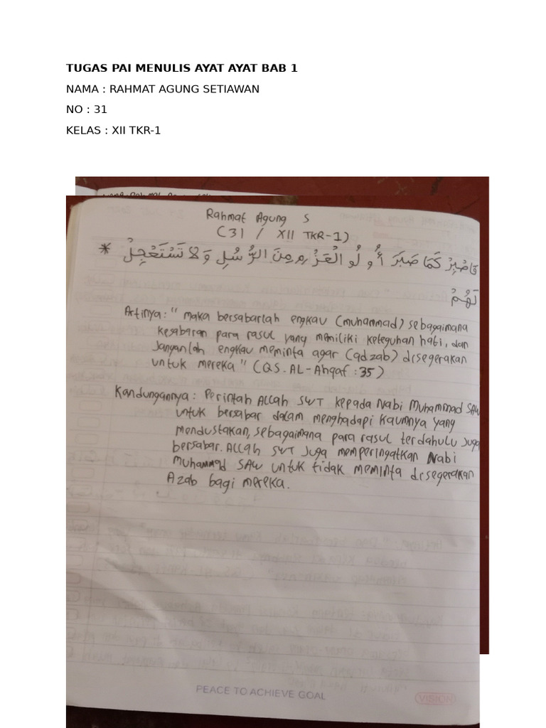 Nama: Rahmat Agung Setiawan NO: 31 Kelas: Xii Tkr-1: Tugas Pai Menulis ...