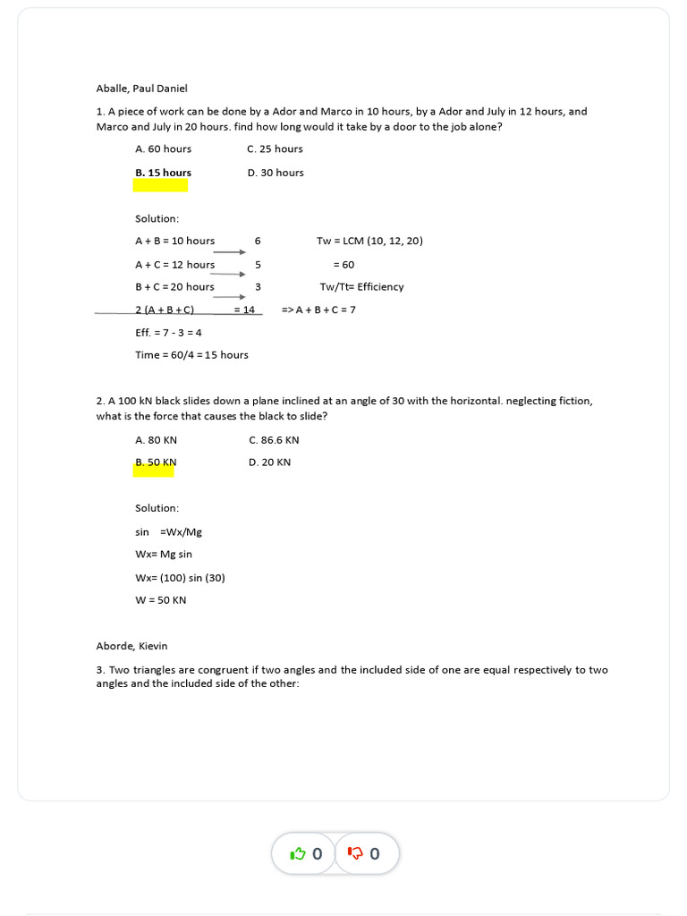 Math and Physics Problem Solutions | PDF | Deformation (Engineering ...