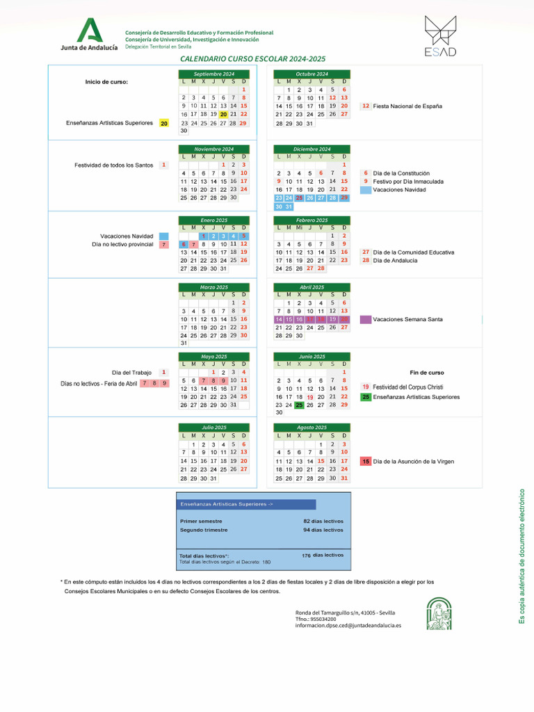 Calendario Escolar 202425 | PDF
