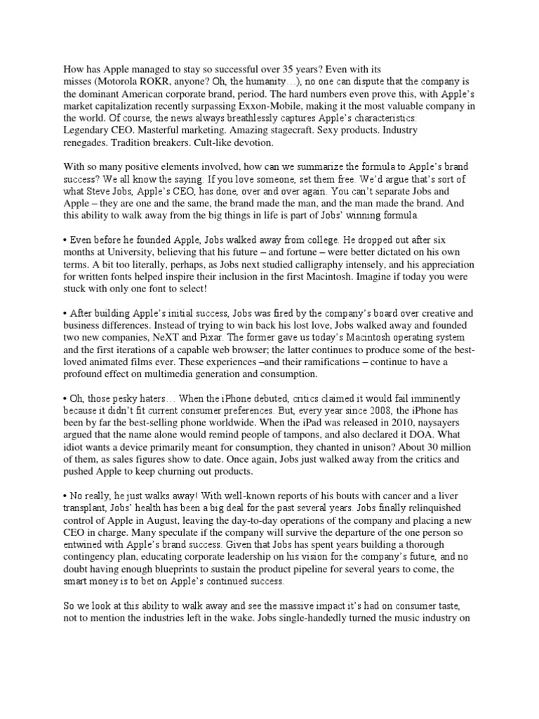 Steve Jacobs | PDF | Apple Inc. | Steve Jobs