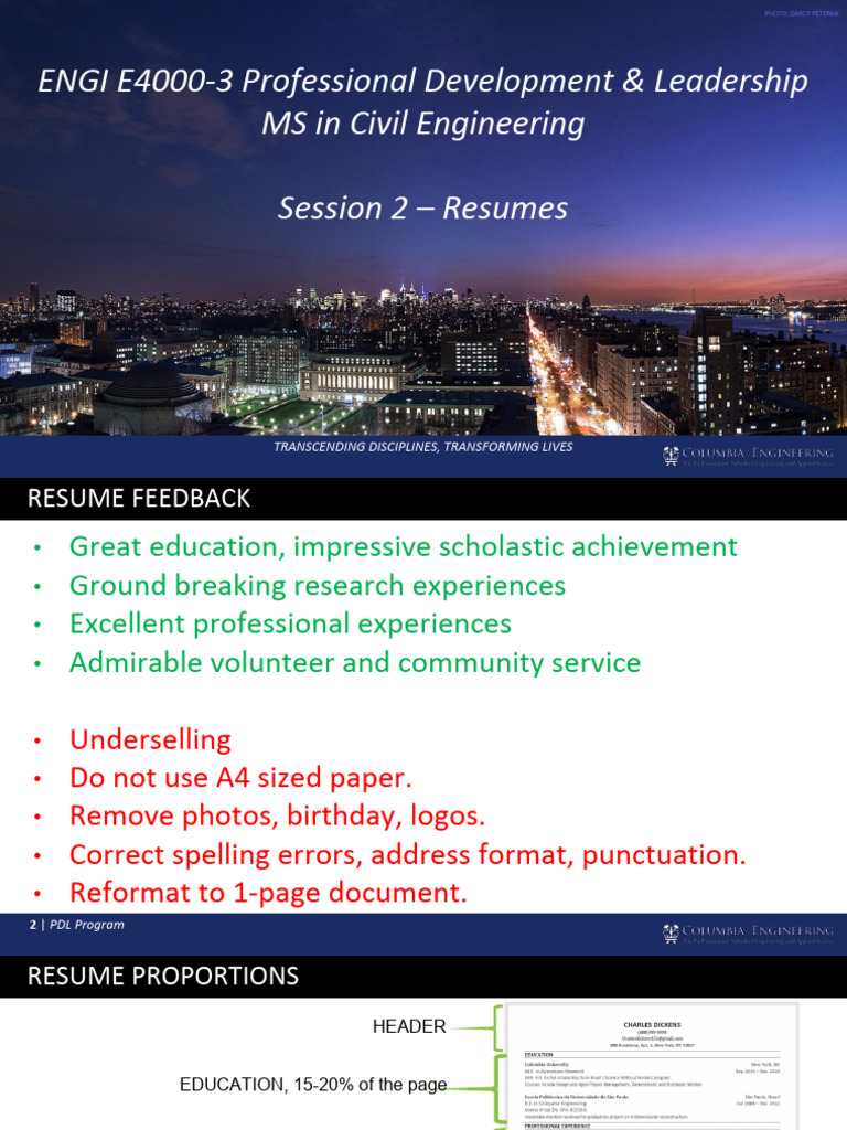 Engi 4000 f18 Resume 3 - Msceem | PDF | Résumé