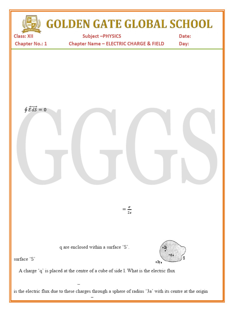 Physics Class XII: Electric Charge & Field | PDF | Inductor | Inductance
