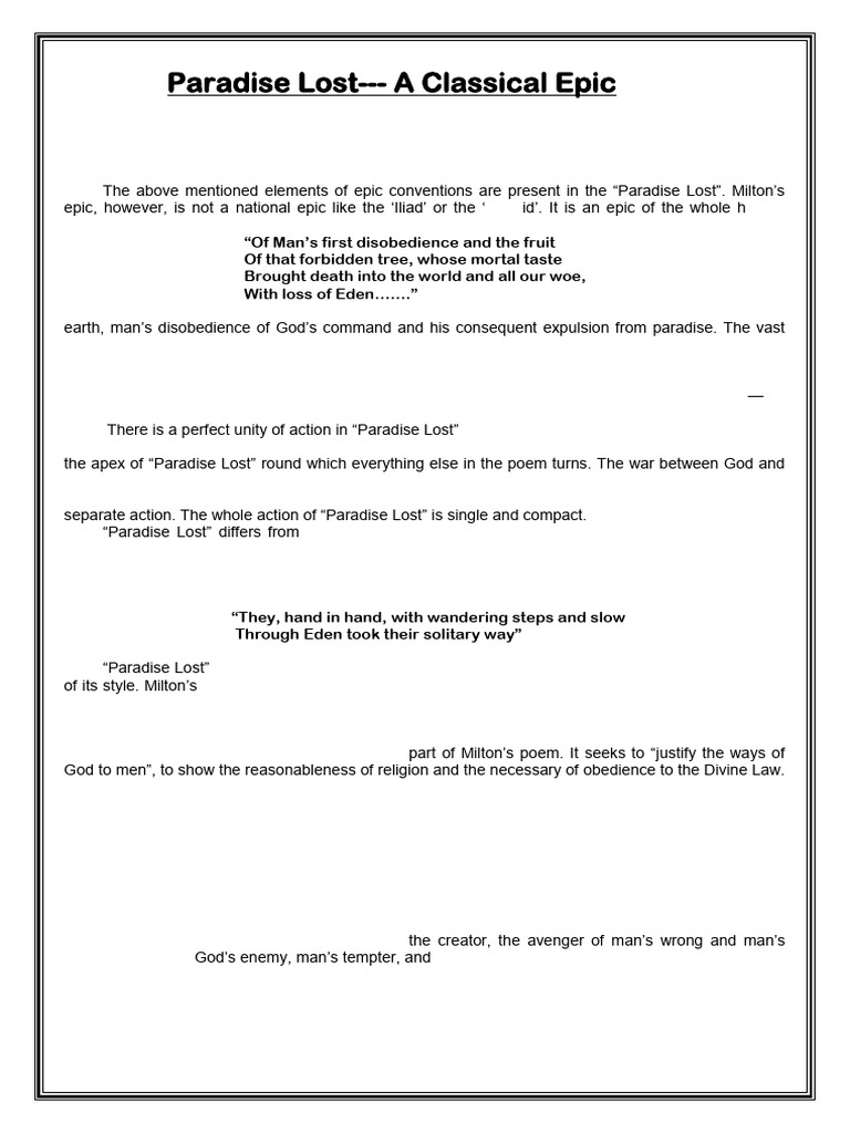 Paradise Lost (L.QS) @tehseen | PDF | Paradise Lost | John Milton