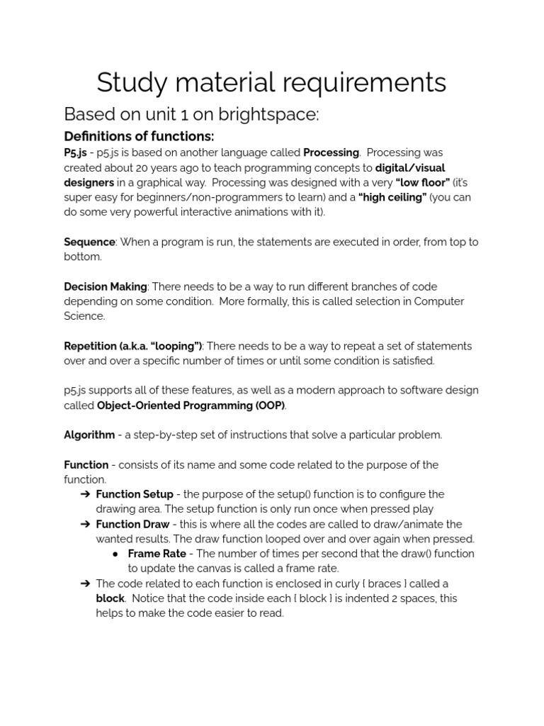 p5.js Functions and Programming Concepts | PDF | Boolean Data Type | Cursor (User Interface)