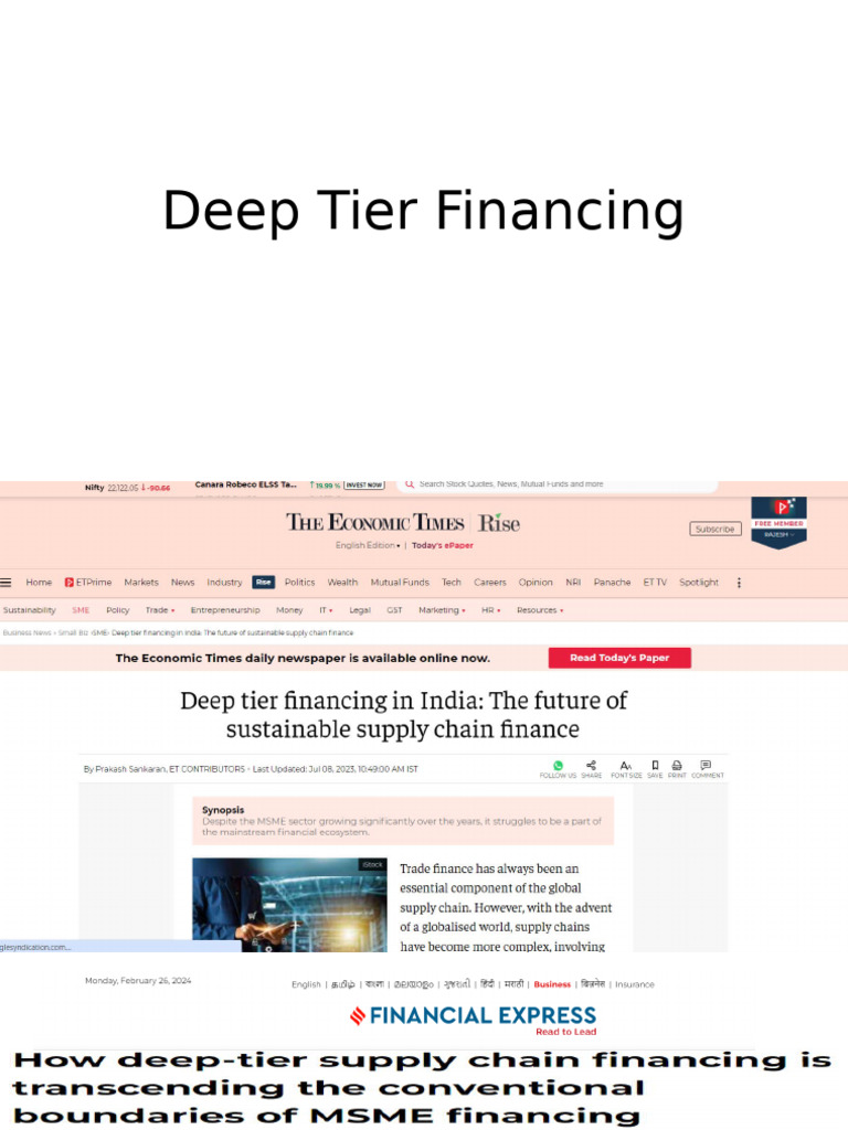 Understanding Deep Tier Financing | PDF | Supply Chain | Factoring ...